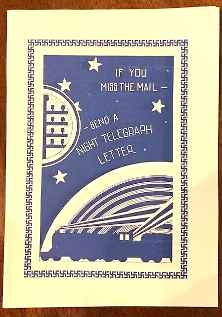 G P O TELEGRAM LEAFLET SEND A NIGHT TELEGRAPH LETTER 1930's £6.00 ...