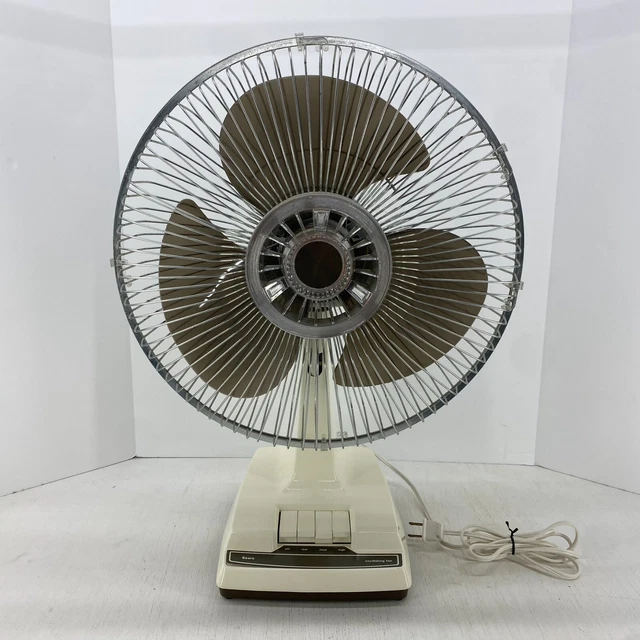 VINTAGE SEARS OSCILLATING Fan 3 Speed 453.801201 U.S.A Grey Blades ...