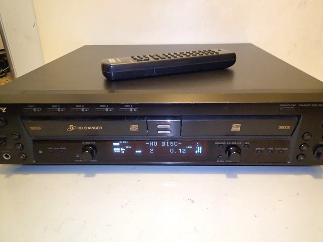 SONY RCD-W500C DUAL Deck 5-CD Changer Player CD/CDR Dubbing Recorder w ...
