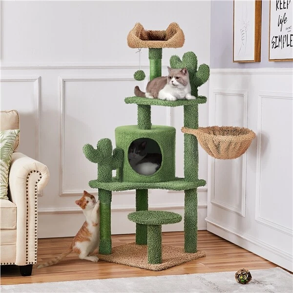 KRATZBAUM KAKTUS 135CM hoch Modern Stabil Katzenbaum Katzenkratzbaum ...