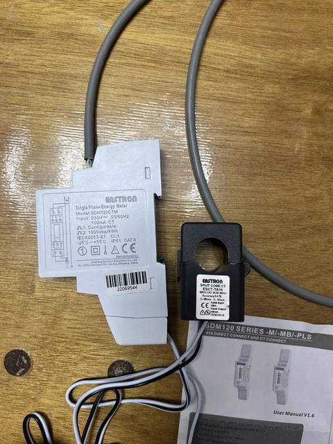 SOLIS INVERTER EASTRON Energy Meter SDM120CT Current Clamp 100mA Mid ...