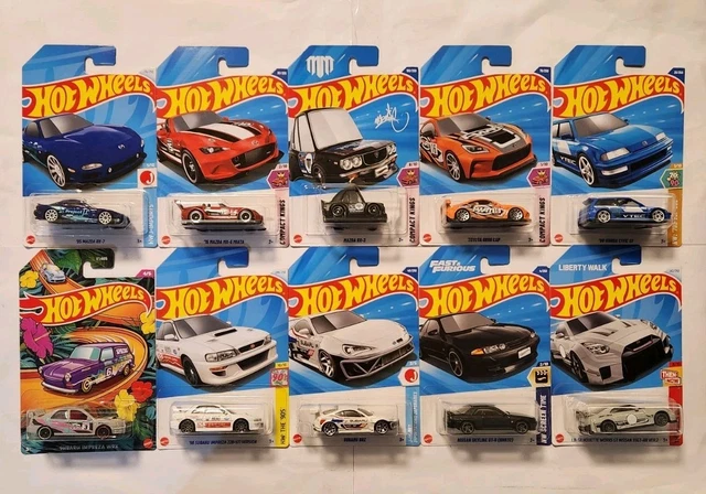 HOT WHEELS SET Of 10 Jdm Import Tuner Subaru Nissan Toyota Mazda Honda ...
