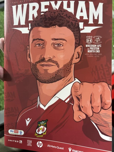 WREXHAM V PRESTON North End 2025/26 + Teamsheet £6.52 - PicClick UK