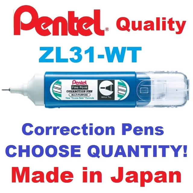 PENTEL ZL31W CHOOSE HOW MANY! Multipurpose Correction Pen 12ml ZL31-WT White Out $7.69 - PicClick AU