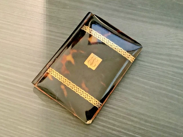 RARE ET AUTHENTIQUE carnet de bal, écaille incrustation or 18 c ...
