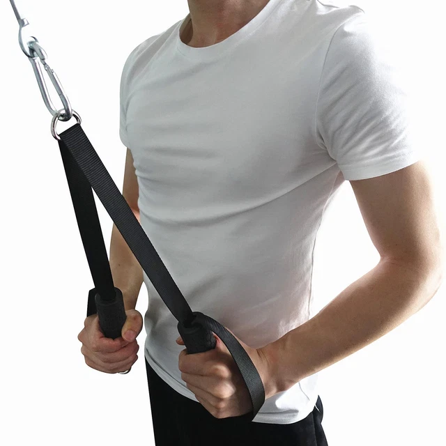 FITNESS TRICEP ROPE Pull Down Cable Machine Attachment Workout Tricep ...