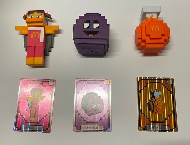 MCDONALD'S 2025 LOT x3 Minecraft Movie Collectables BIRDIE GRIMACE SODA ...