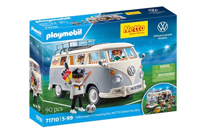 PLAYMOBIL 71710 VOLKSWAGEN T1 Camping Bus NETTO Edition Fan Bus EM 2024 ...