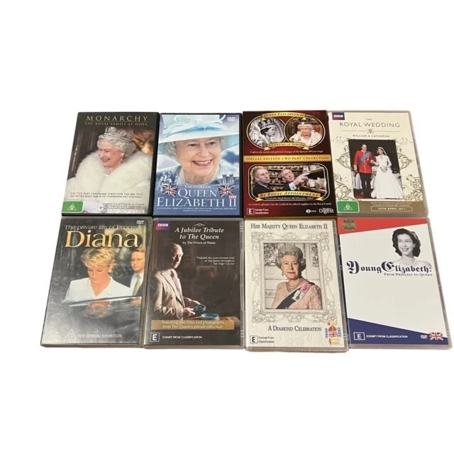 ROYAL FAMILY DVD Bulk Lot Diana, Wedding Queen Elizabeth Monarchy ...