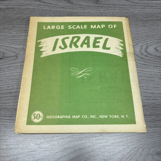 VINTAGE 1960’S LARGE Scale Map Of Israel Geographia Map Co. Rare Read ...