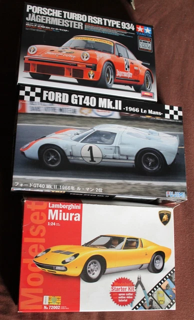 MASSSTAB 1:24 ITALERI Miura, Fujimi Ford GT40, Tamiya Porsche Turbo ...