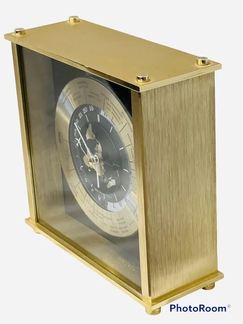 SEIKO BESPOKE QUARTZ World Desk Clock World Map Circa 1980 £77.20 ...