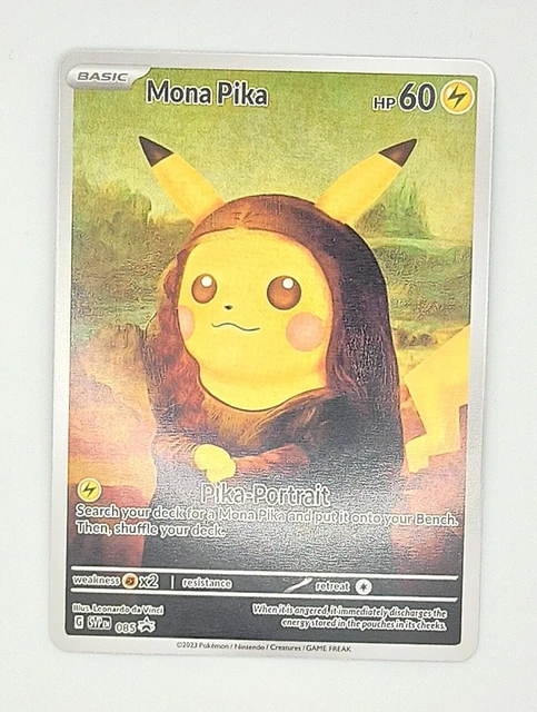 MONA LISA PIKACHU Pokemon Van Gogh Pika Carte Card Fait Main Artisanale ...