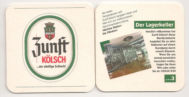 ZUNFT KÖLSCH - Bierdeckel "Stationen der Brauerei: 3 - Der Lagerkeller ...
