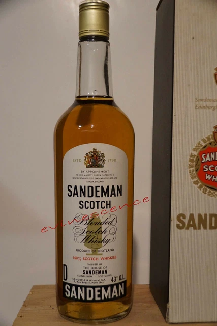 ANCIEN WHISKY SCOTCH SANDEMAN Blended bouteille 75cl 1950's Scotland ...