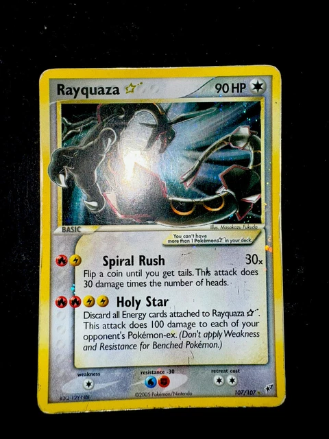 POKEMON RAYQUAZA GOLD Star 107/107 Ex Deoxys Holo ENG - No Charizard ...
