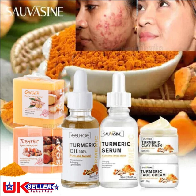 TURMERIC FACE SERUM Acne Scar Melasma Skin Corrector Whitening Dark ...