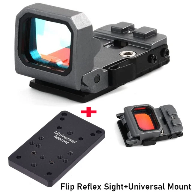 FLIP UP RED Dot Sight Holographic Pistol RMR Reflex Scope + Universal ...