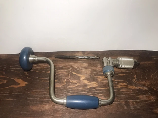 STANLEY RATCHETING DRILL Bit Brace 10" Auger Hand Drill H1253A Made In ...