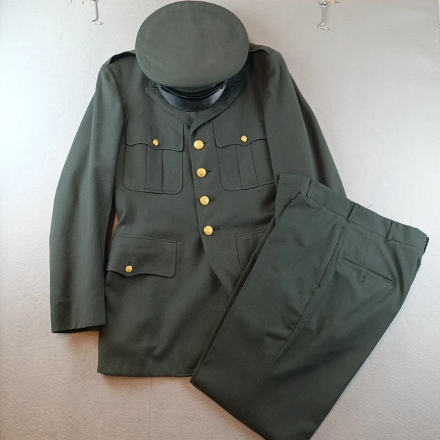 VINTAGE US ARMY Military Green Dress Uniform Jacket Pants Hat Custom £ ...