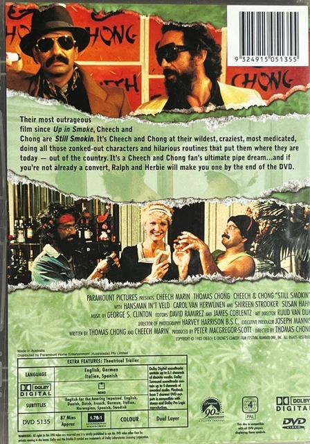 CHEECH & CHONG: Still Smokin’ DVD 1983 AS NEW! $11.99 - PicClick AU
