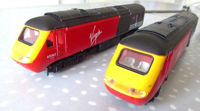 'OO' GAUGE VIRGIN HST DUMMY LOCOS 43063 & HORNBY INTERCITY COACHES ...