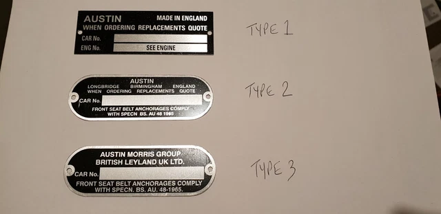 CHASSIS PLATE AUSTIN aluminium mini moke cooper clubman Crcp312 crcp379 ...