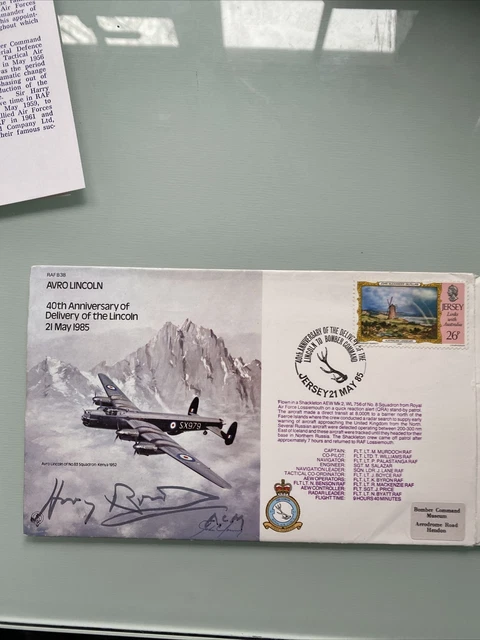 RAF ACM HARRY BROADHURST signed RAF B38 Avro Lincoln FDC £5.00 ...