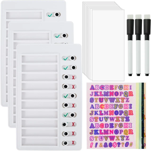 3 STÜCK TO Do Liste Kinder, Checkliste mit 10 Blanko Papier, 3 ...