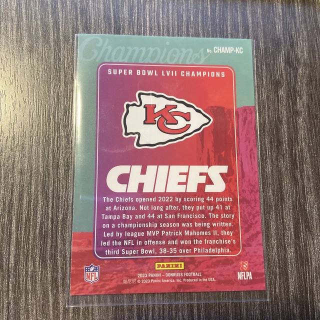 SUPER BOWL LVII Champions SP ! 2023 Donruss Football CHAMP-KC Kansas ...