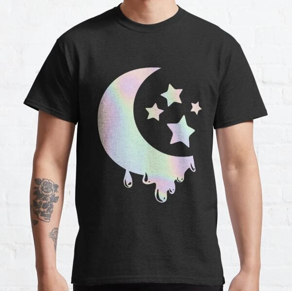 GOTH MOON WITH Stars. Kawaii Pastel Goth Design Gift Design Classic T ...