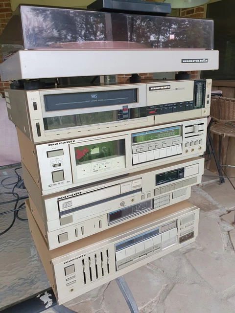 MARANTZ GOLD HIFI-7 Pieces-With Marantz Speakers-VHS-Amp-Deck-Tuner-CD ...