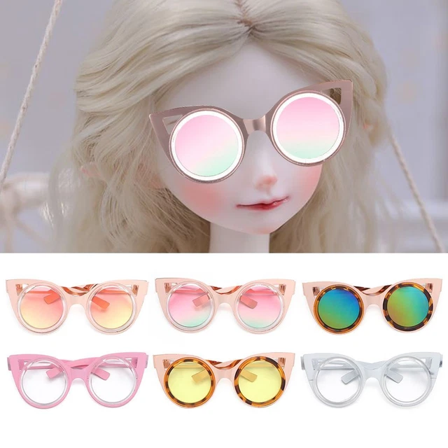 Bjd Cute Round Frame For 20~25cm Dolls Plush Doll Eyeglasses Glasses