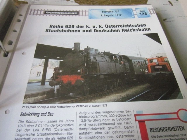 DEUTSCHE DAMPFLOK & Risszeichnung P128 Reihe 629KKstB Österreich BR 77² ...