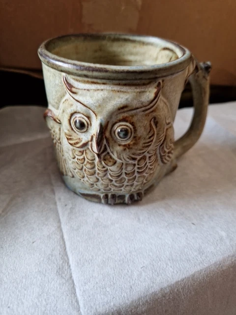 1970S OWL STUDIO Pottery Stoneware Mug Made in Japan John Buck Bird Art ...