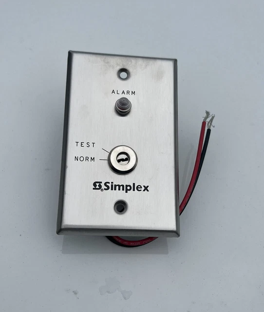 NEW SIMPLEX FIRE Alarm Remote Test Switch W/Key / Red LED Indicator ...