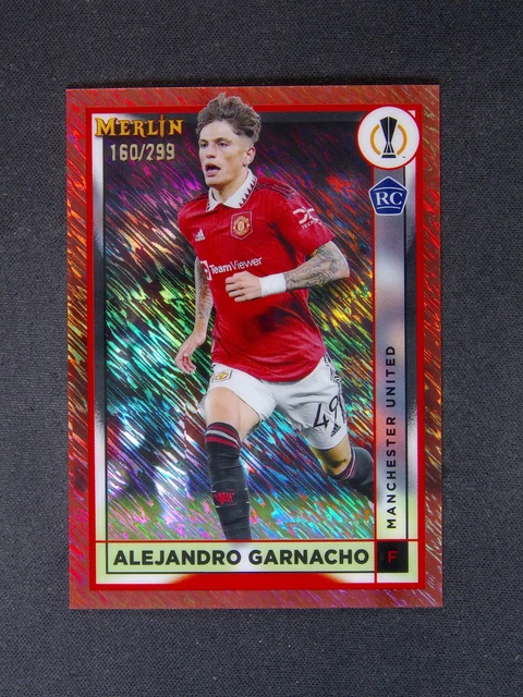 2022-23 MERLIN CHROME UEFA Alejandro Garnacho #96 RC Rose Gold Shimmer ...