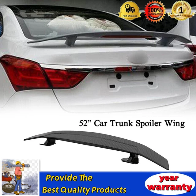 UNIVERSAL REAR SPOILER 52inch Racing Trunk Wing for Cars GT Style Gloss ...