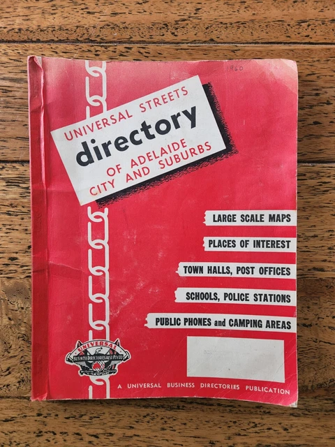 RARE 1960 UBD Adelaide Street Directory 4th Edition Vintage Collector's ...
