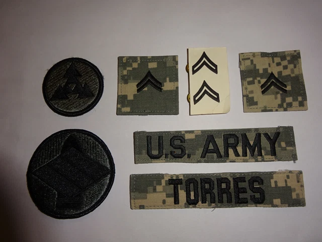 US ARMY 8X Corporal Abzeichen rank pin ACU Digital patch Uniform UCP ...