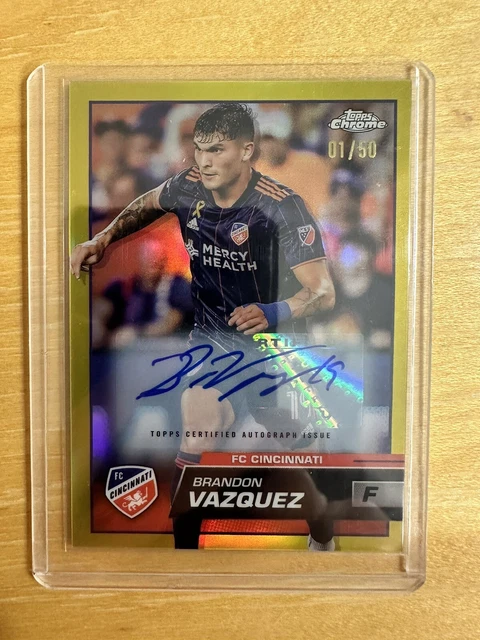 AUTOGRAPHE RÉFRACTEUR OR BRANDON VAZQUEZ FC Cincinnati /50 2023 Topps ...