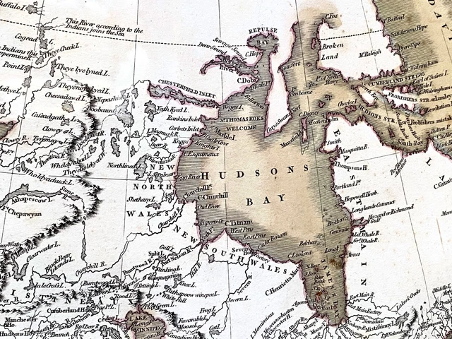 LARGE ANTIQUE FRAMED Early Map of North America - J Cary 1806 - Canada ...