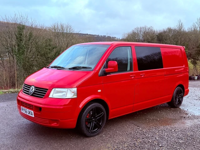 VOLKSWAGEN T5 TRANSPORTER Lwb Customised Red 6 Seat Restored Vw Ideal ...