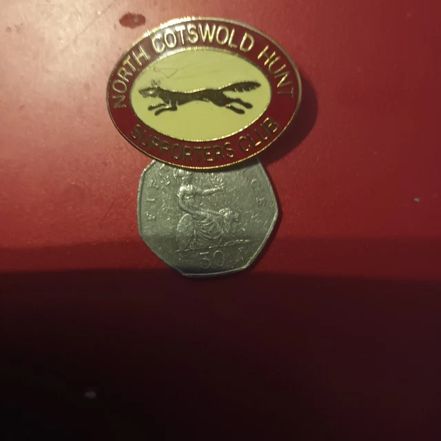 VINTAGE ENAMEL BADGE Fox Hunting Hunt North Cotswold Hunt Supporters ...