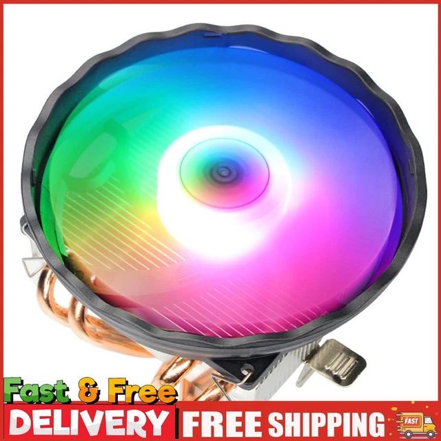 CPU COOLER RADIATOR Fan 4 Heat Pipes PWM 3 Pin for Intel LGA (RGB) £12. ...