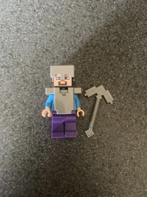 LEGO MINECRAFT STEVE With Armour & Stone Pick axe - Genuine Minifigures ...