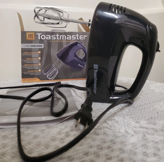 TOASTMASTER 5 SPEED Electric Hand Mixer with Chrome Plated Beaters ...