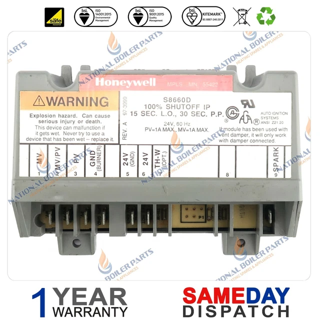 HONEYWELL FURNACE PILOT Module Control Board S8660D1010 S8660J1008 ...