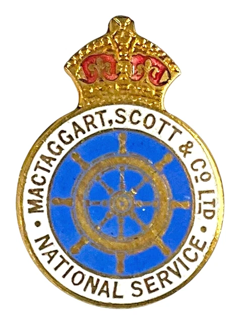 WORLD WAR TWO Mactaggart Scott & Co National War Service Enamel Lapel ...