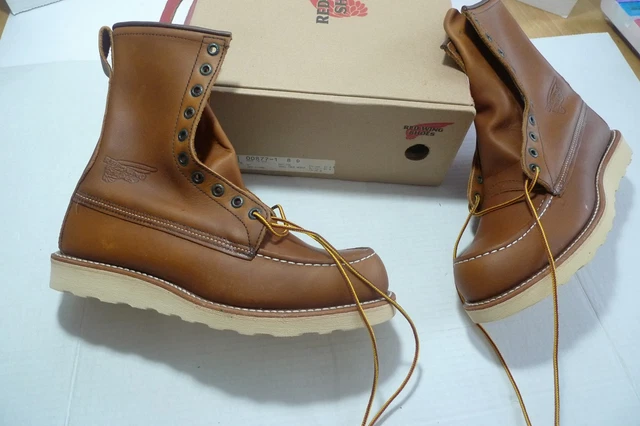 RED WING - 877 Oro Iginal Leather 8" Boots -Made @Usa -New Old Stock ...